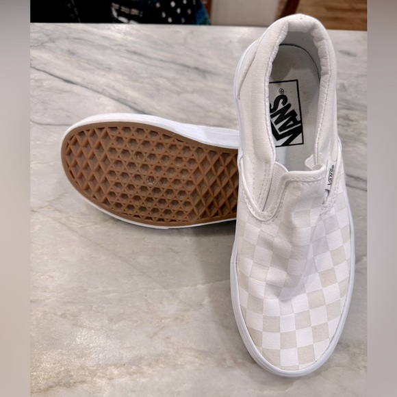 Vans | Shoes | Vans Classic White Checkered Slipons | Poshmark